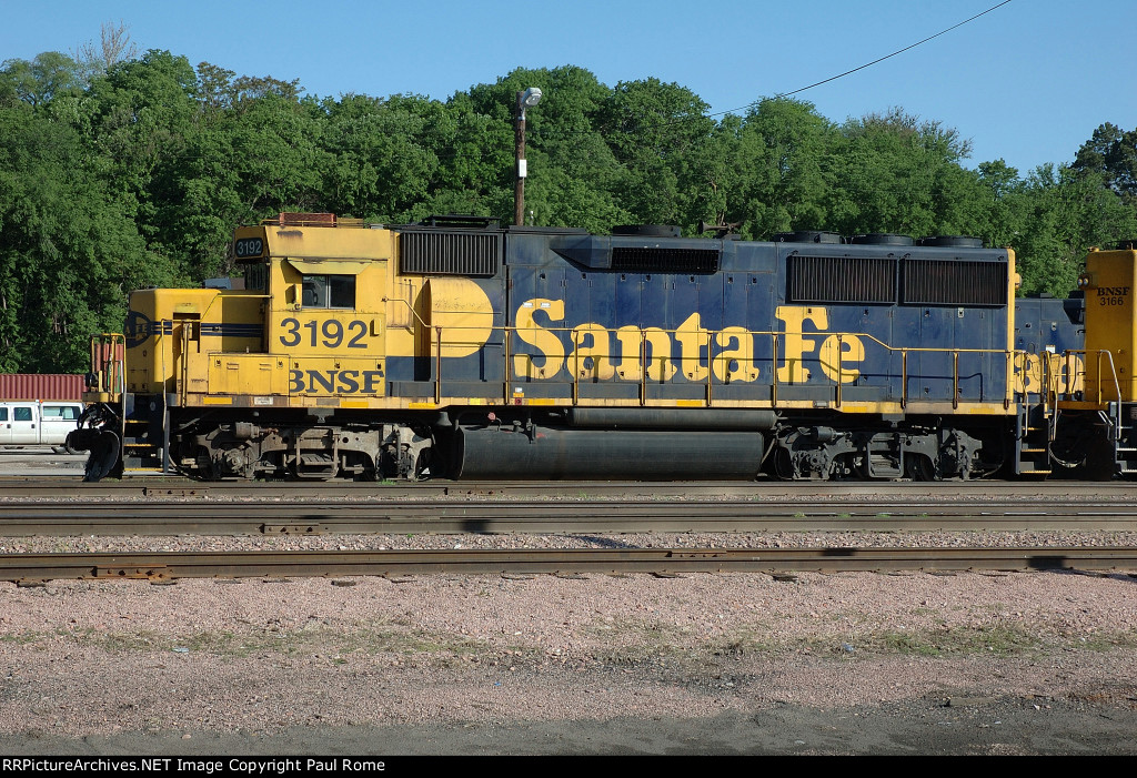 BNSF 3192, EMD GP50 ex ATSF 3839, derated to 2500-HP and reclassified by BNSF as GP25,